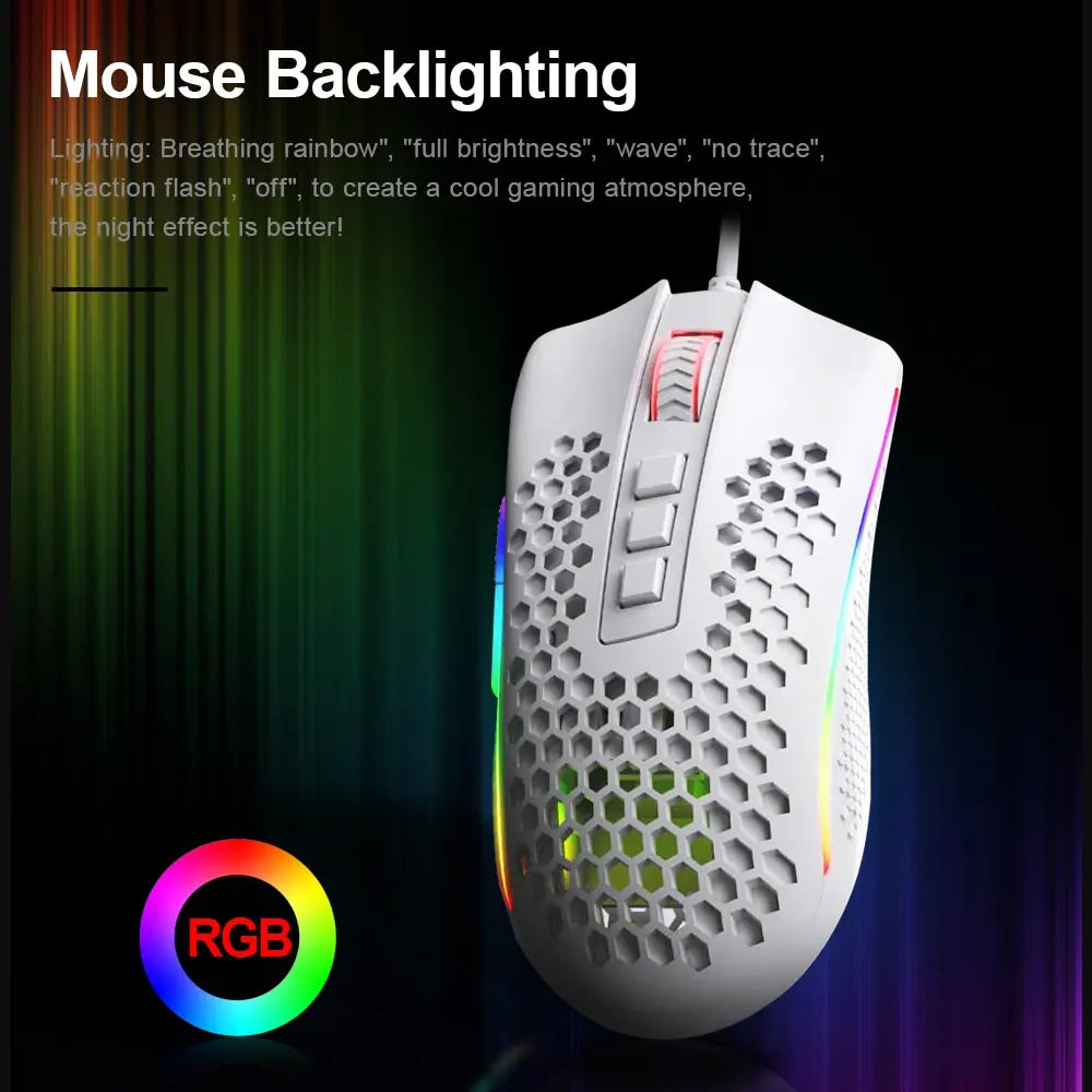 Mouse Redragon Storm M808 - Ratón Gaming Ultraligero con Cable USB RGB – Electrotechs